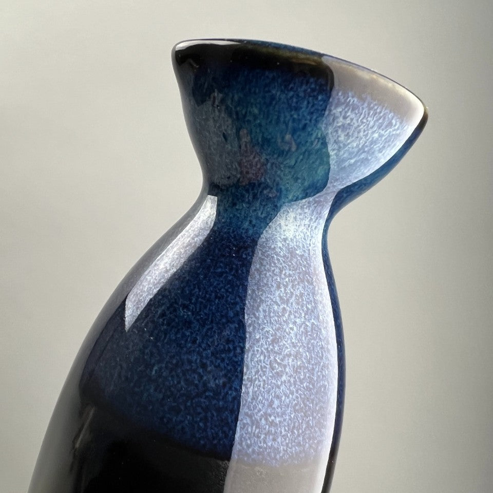 Made in Japan, Blue Black Tokkuri Sake carafe(10 oz) and cup(2 oz)