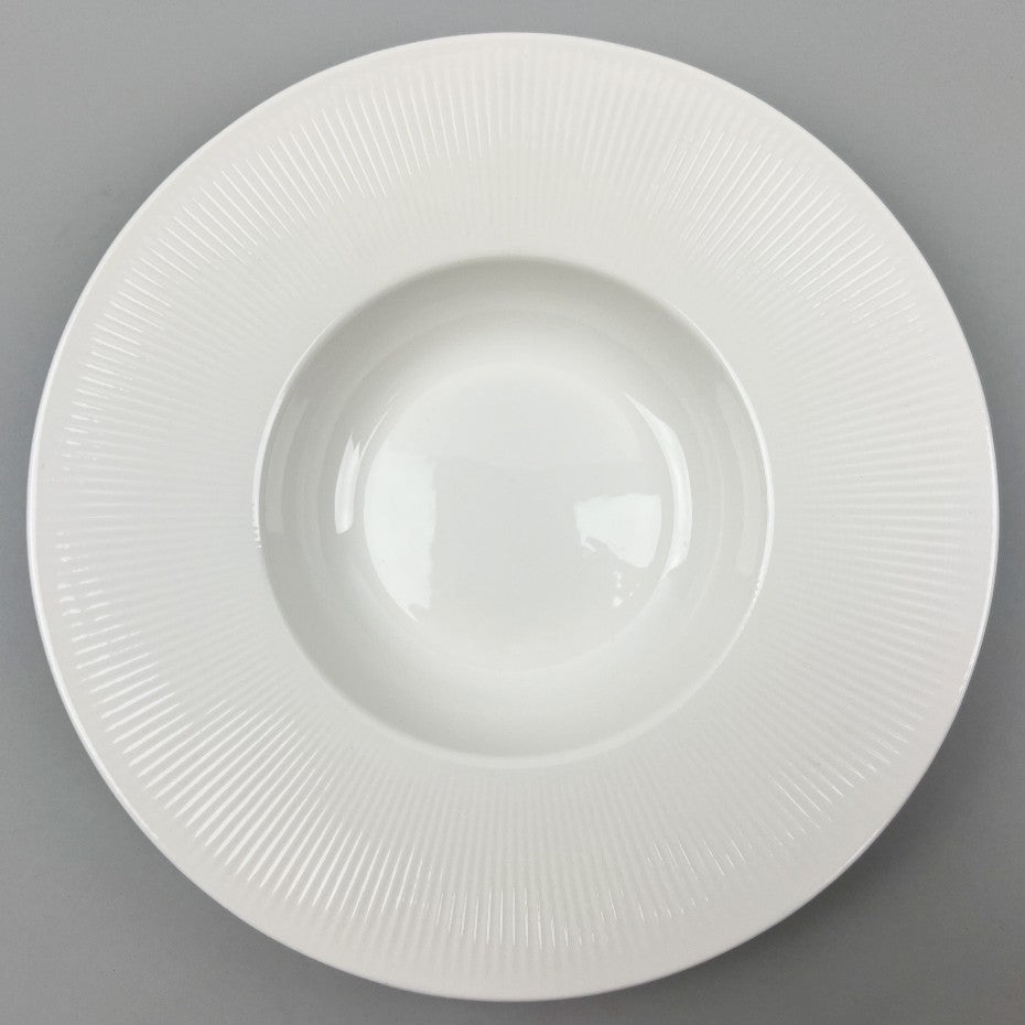 SOU White Durable Straw Hat Plates Pasta Dinner Plate, 9" & 11.5" dia.