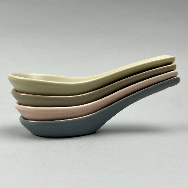 Matte Gray, Light Brown, Beige, Pink Duck Soup Spoon, Tasting Spoon
